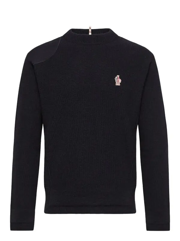 Moncler Logo Wool Sweater - Blue