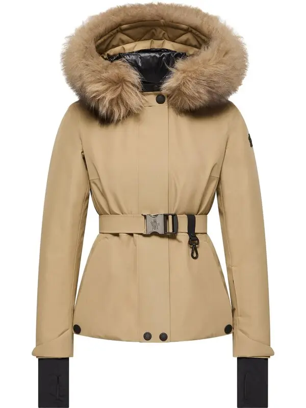 Moncler Laplance Gore-tex® Shearling-trimmed Hooded Insulated Ski Jacket - Beige