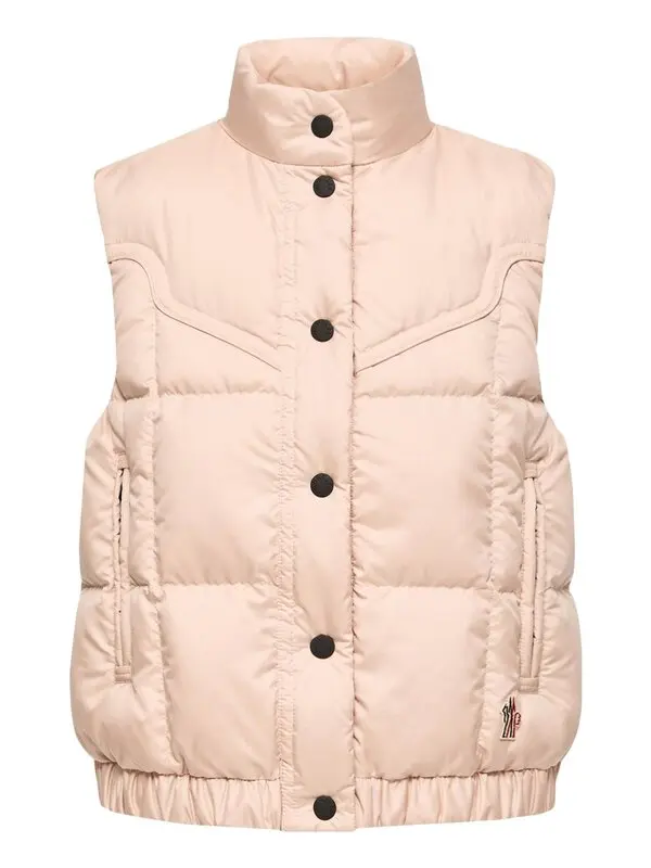 Moncler Doucy Square-quilted Down Vest - Pink