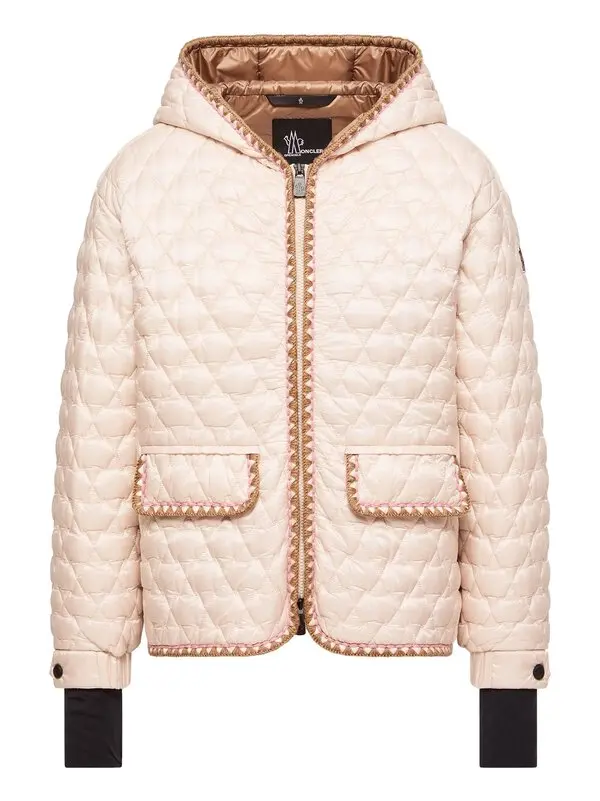 Moncler Valfassa Mountain Quilted Hooded Short Down Jacket - Pink