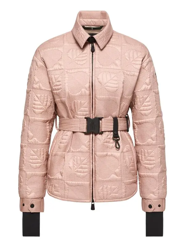 Moncler Crevoux Leaf-quilted Down Shirt Jacket - Pink