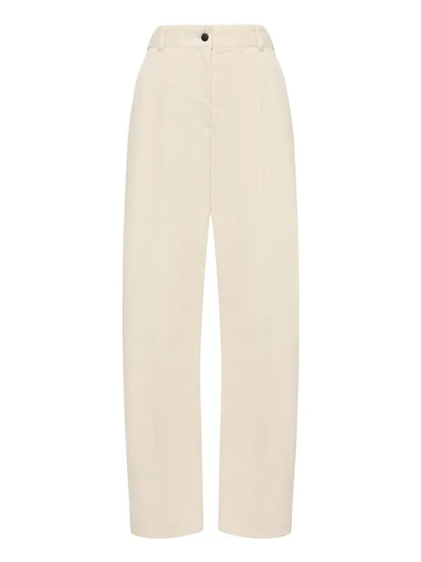 Moncler Corduroy Wide Leg Pants - White
