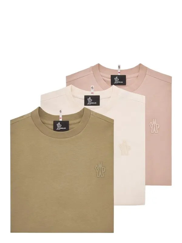 Moncler Logo Patch Cotton Blend T-shirt - Green