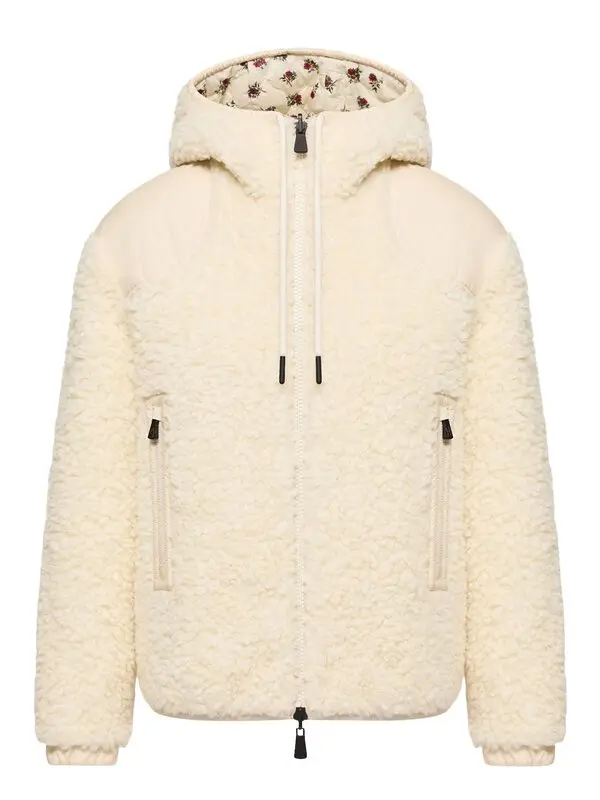 Moncler Reversible Padded Teddy Zip-up Hoodie - White