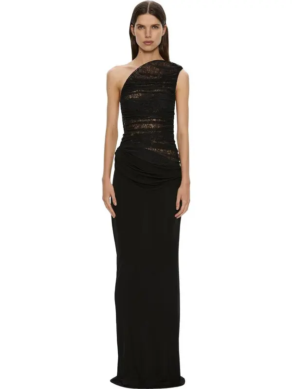 Christopher Esber Concave Wired Lace Gown - Black