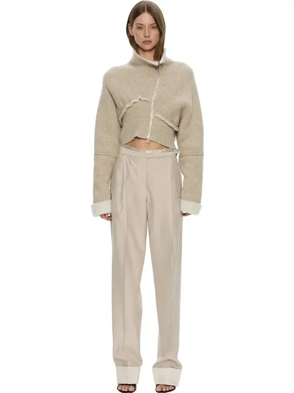 Christopher Esber Rowan Sateen Cuffed Trouser - Silver