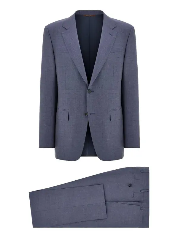 Canali Impeccabile Wool Single-breasted Regular-fit Suit - Light Blue