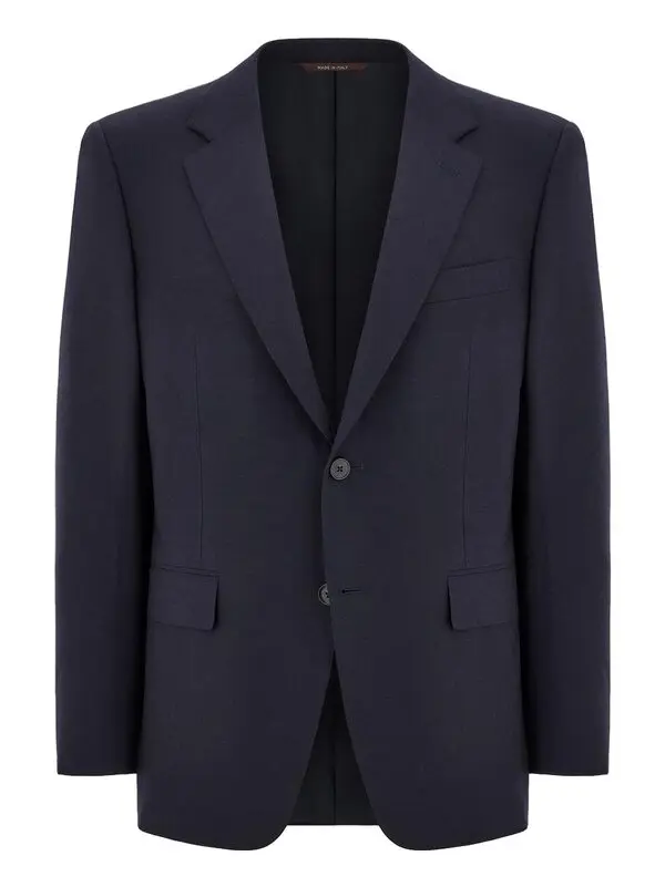 Canali Navy Travel Cashmere Regular-fit Jacket - Blue