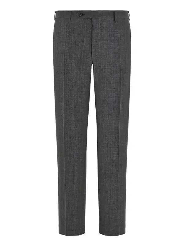 Canali Anthracite Impeccabile Wool Regular-fit Pants - Grey