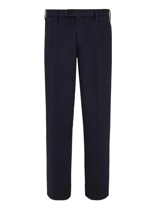Canali Navy Cotton And Cashmere Gabardine Regular-fit Chinos - Blue