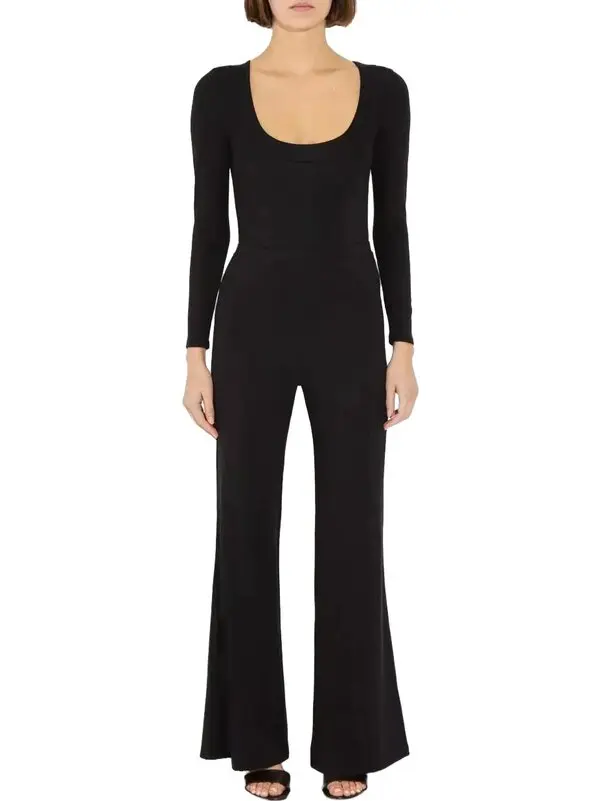 THE PARK Maranda Scoop-neck Long-sleeve Bodysuit - Black