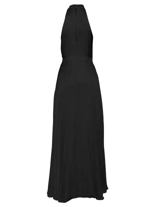 Raquel Diniz Halterneck Pleated Maxi Dress - Black