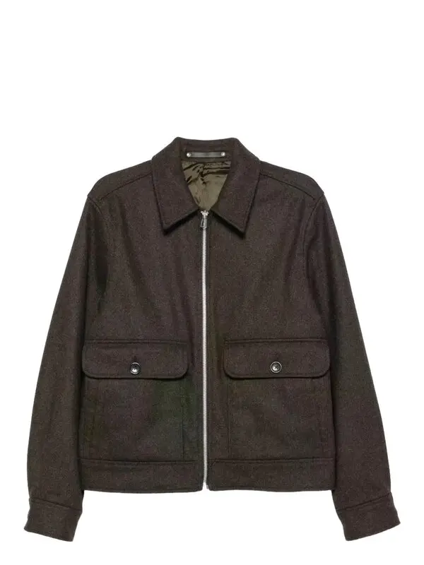 Paul Smith Wool-blend Cropped Patch-pocket Jacket - Brown