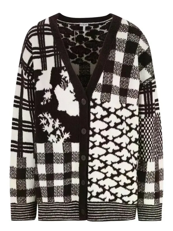 Loewe X Cosima Von Bonin Intarsia-knit Cardigan - Brown