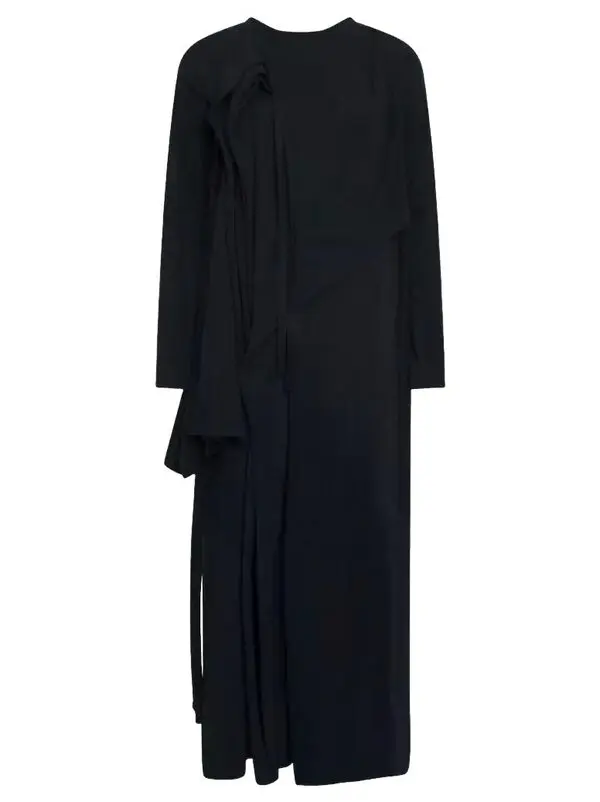 Yohji Yamamoto Binder Draped Layered Maxi Dress - Black