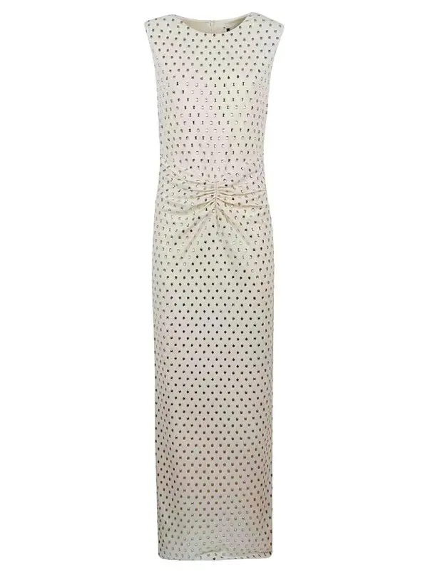 Roland Mouret Crystal-embellished Gathered Maxi Dress - White