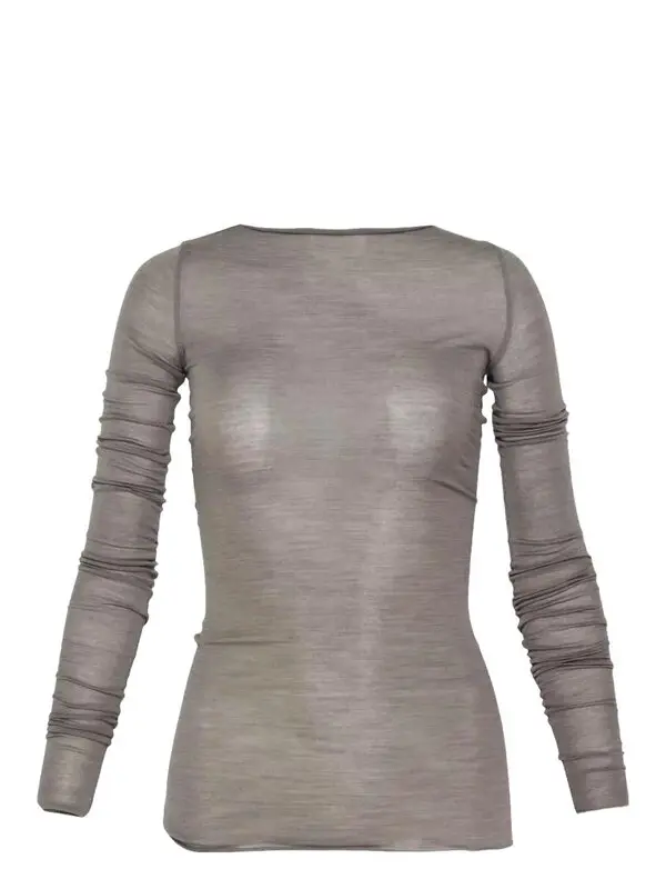 Rick Owens Ls Ruched Long-sleeve T-shirt - Grey