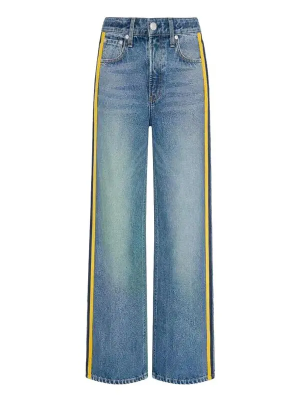 Rag & Bone Rb Miramar Sport Stripe Side-stripe Wide-leg Jeans - Blue
