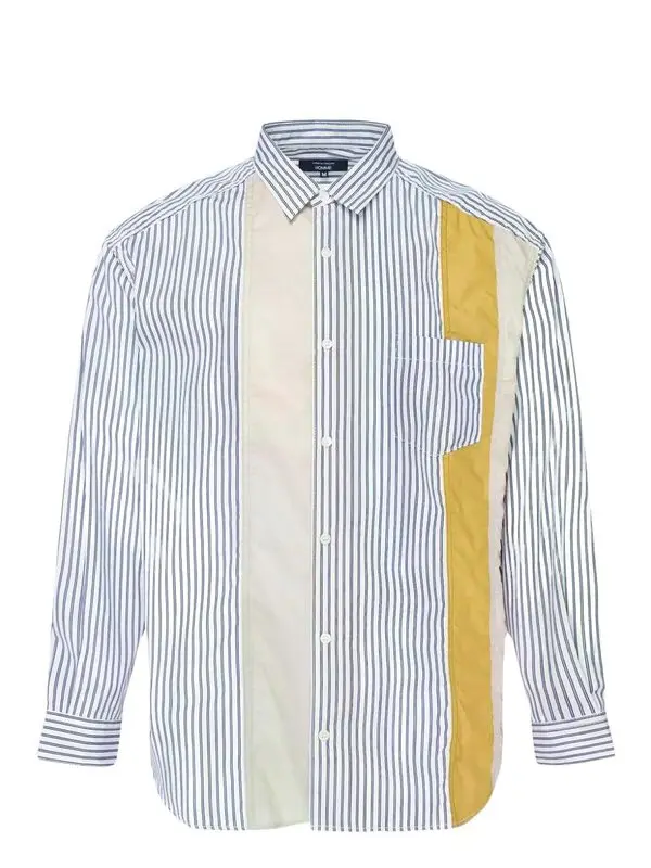 Comme Des Garçons Striped Panelled Shirt - White