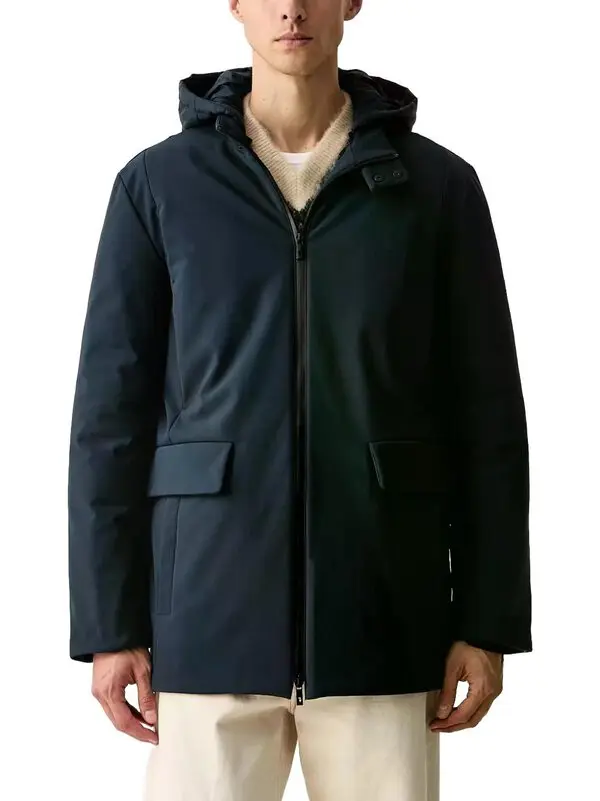 TRUSSARDI Hooded Flap-pocket Jacket - Blue