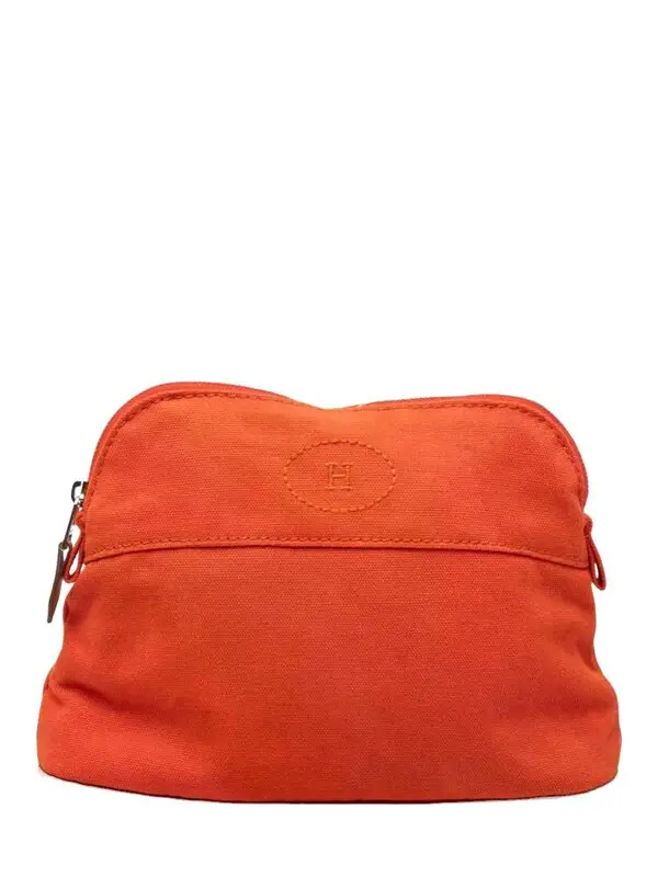 Hermès 2000-2026 Toile Bolide Trousse De Voyage Pouch Pm Vanity Bag - Orange