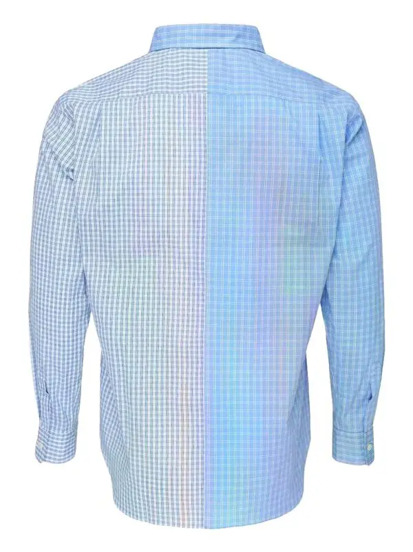 Comme Des Garçons Panelled Checked Shirt - Blue