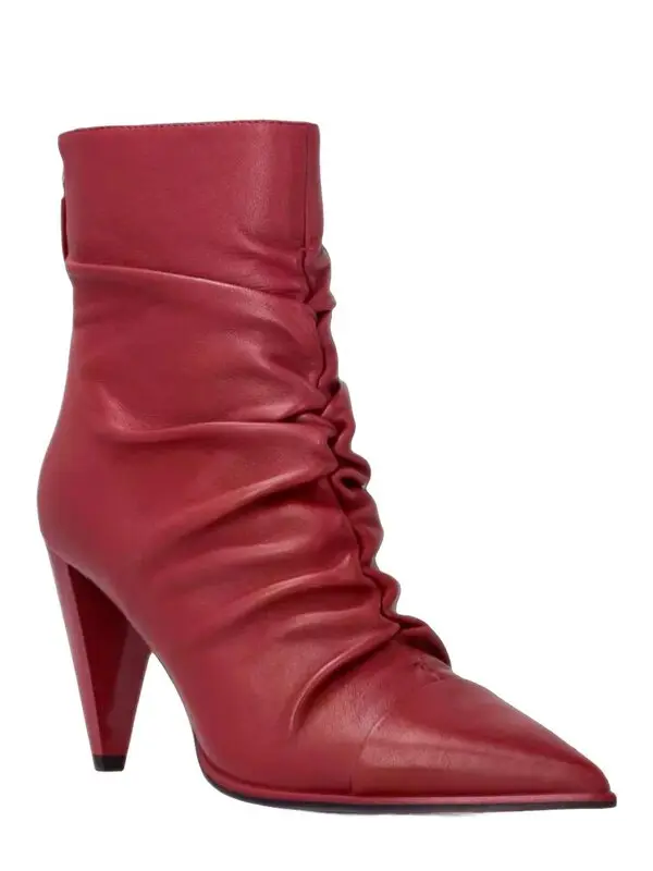 Pinko Nappa-leather Ankle Boots With High Heel And Pointed Toe - Red