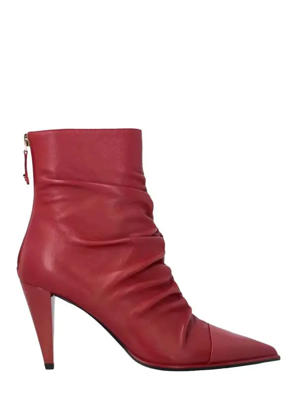 Pinko Nappa-leather Ankle Boots With High Heel And Pointed Toe - Red