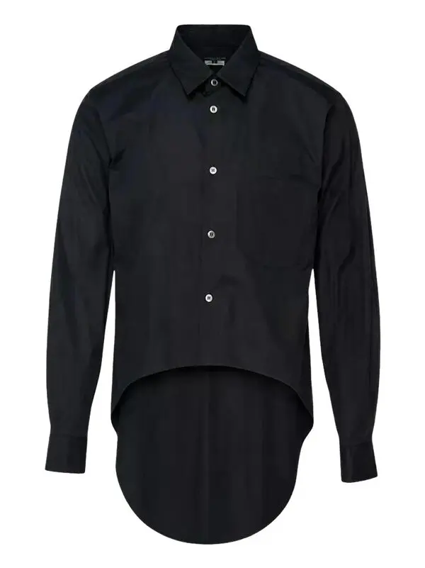 Comme Des Garçons High-low Hem Cotton Shirt - Black