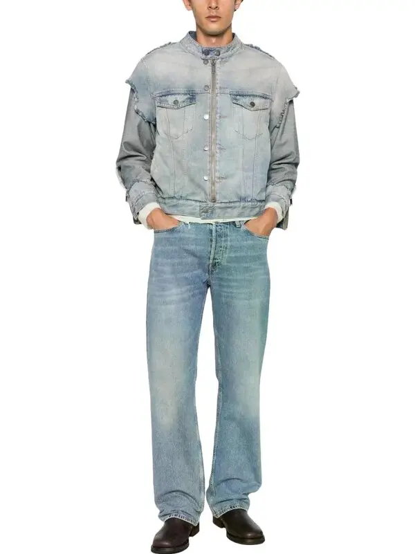 HAIKURE Distressed Panelled Denim Jacket - Blue
