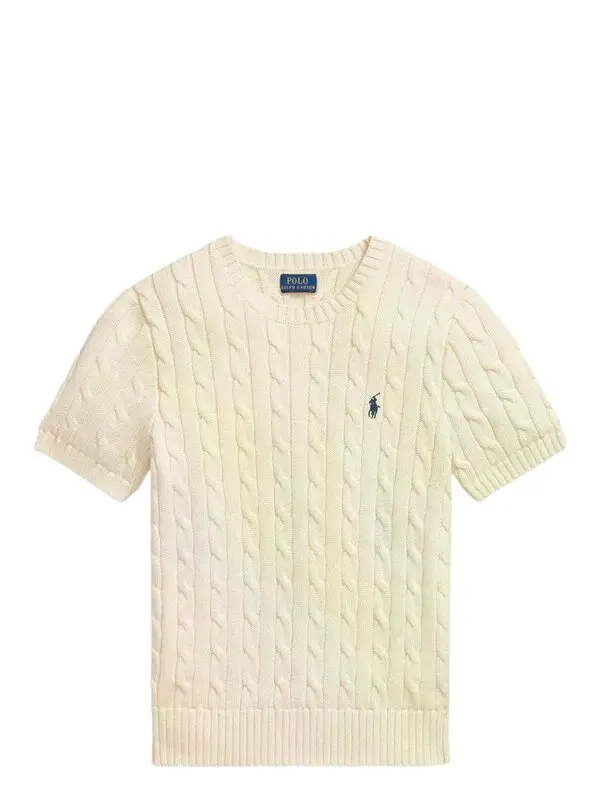 Polo Ralph Lauren Cable-knit Short-sleeve T-shirt - Neutrals