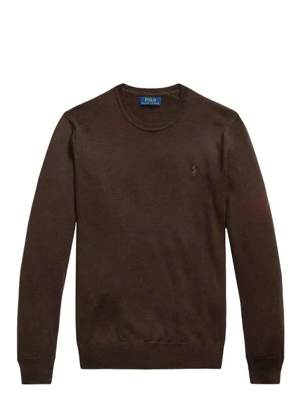 Polo Ralph Lauren Embroidered-logo Wool Sweater - Brown