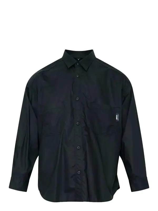 Comme Des Garçons Ripstop-texture Chest-pocket Shirt - Black