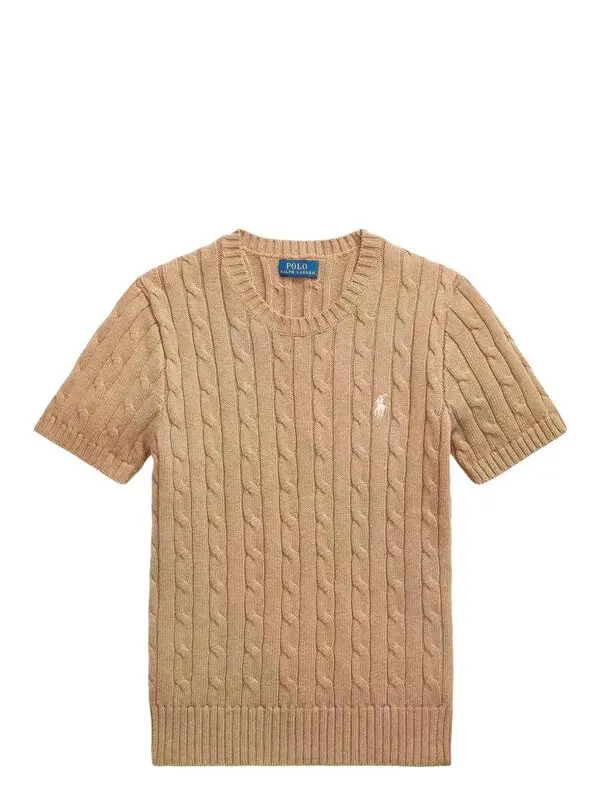 Polo Ralph Lauren Cable-knit Short-sleeve T-shirt - Neutrals