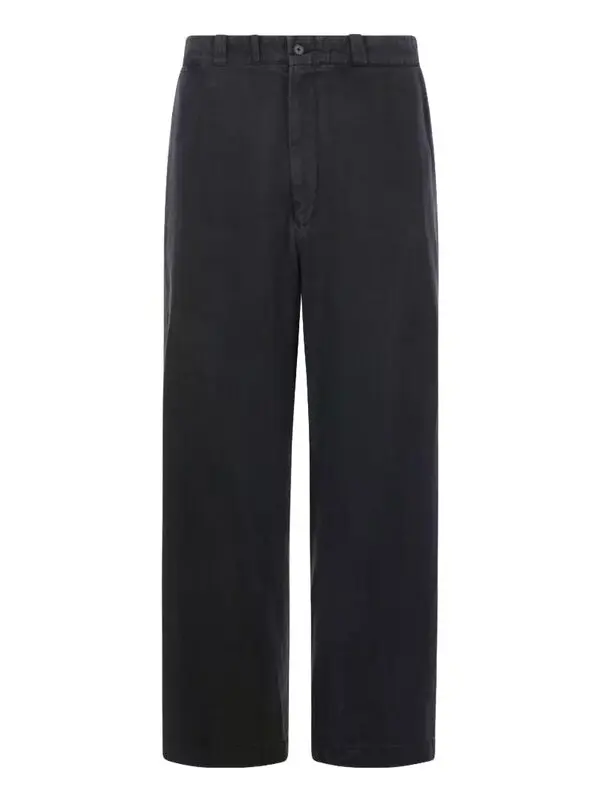 A.PRESSE Cotton-gabardine Chino Trousers - Black