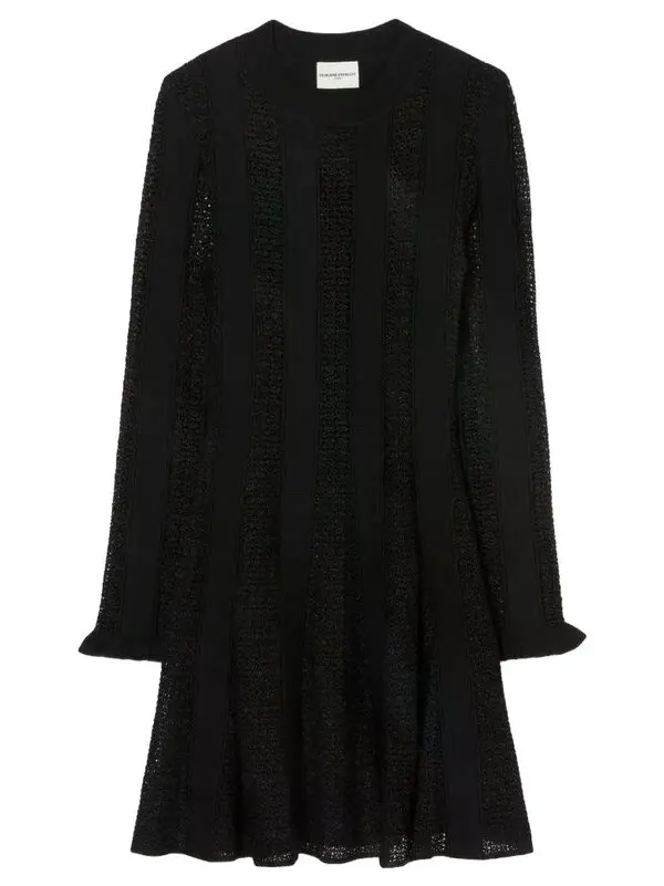 Claudie Pierlot Lurex Knitted Skater Dress - Black