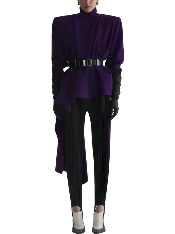 MUGLER Peplum Blouse - Purple