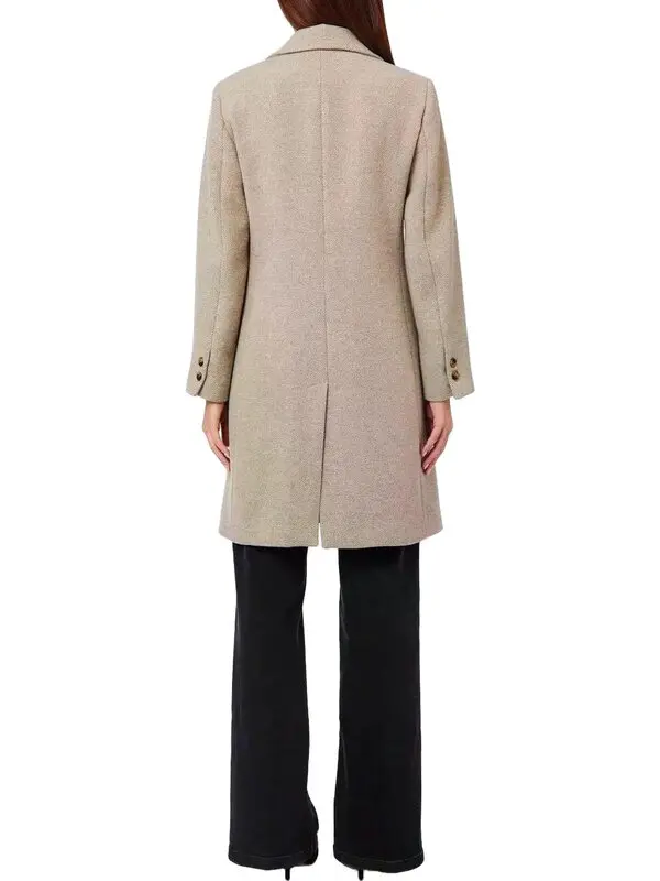 Liu Jo Midi Coat In Wool Blend - Neutrals
