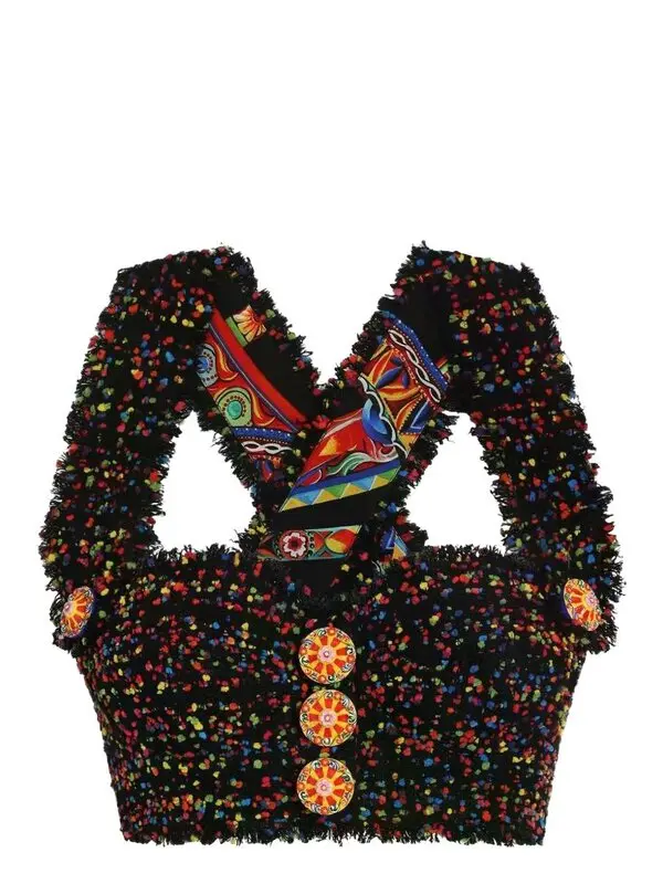 Dolce & Gabbana Tweed Top - Black