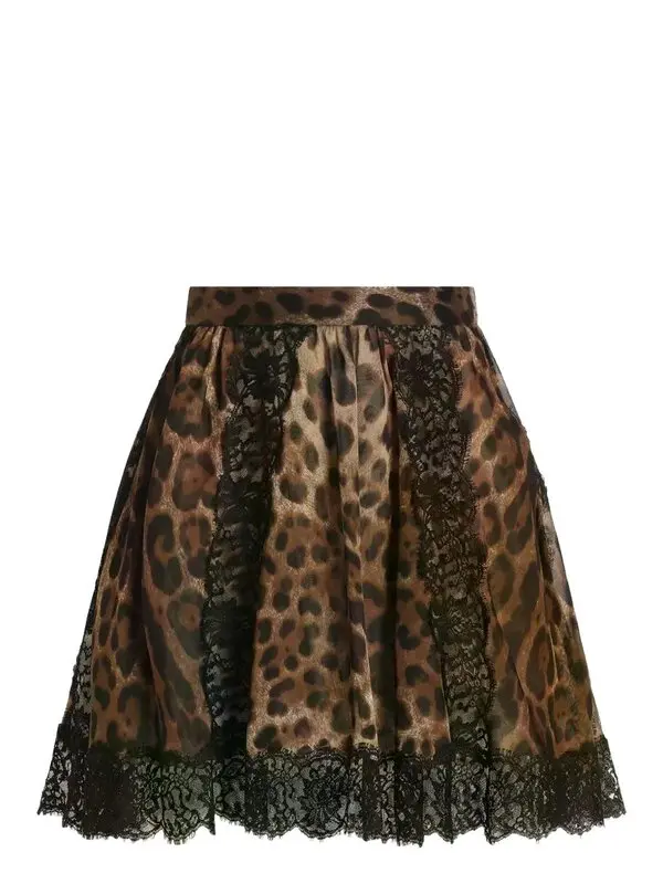 Dolce & Gabbana Leo-print Chiffon Skirt - Neutrals