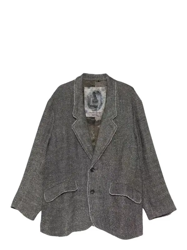 ZIGGY CHEN Raw-edge Single-breasted Jacket - Grey
