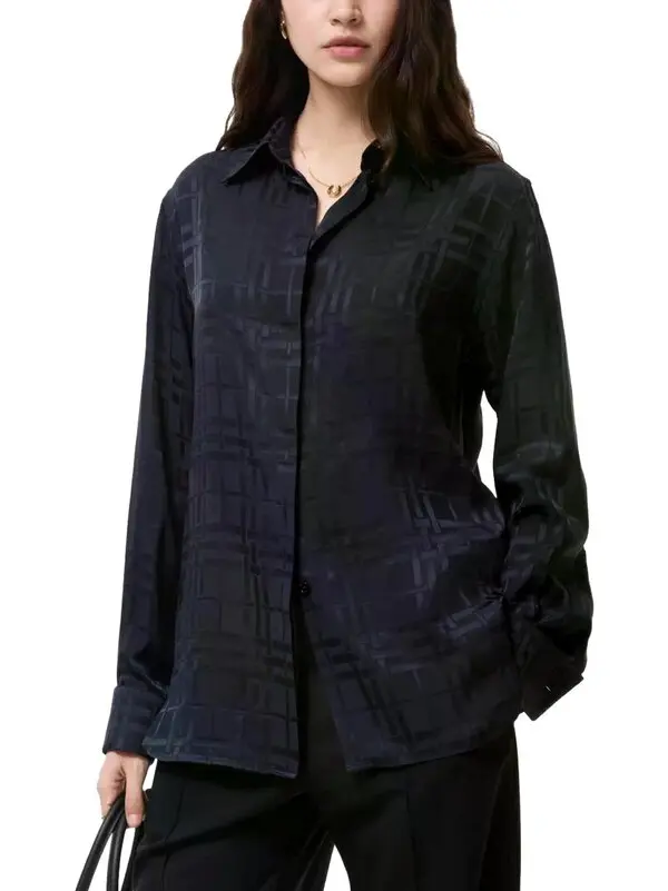 Burberry Classic Fit Check Silk Shirt - Blue