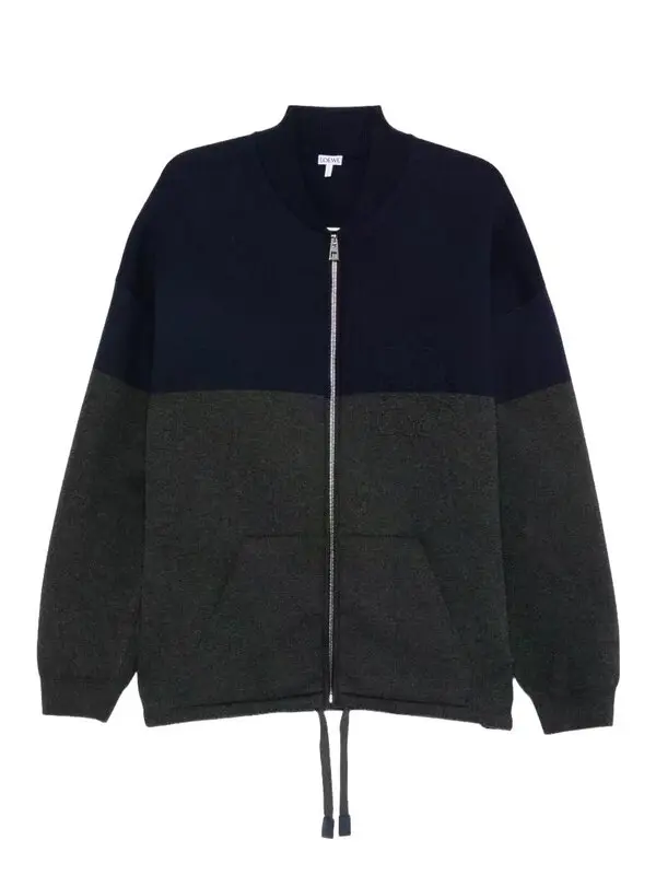 Loewe Colour-block Zip-up Cardigan - Blue