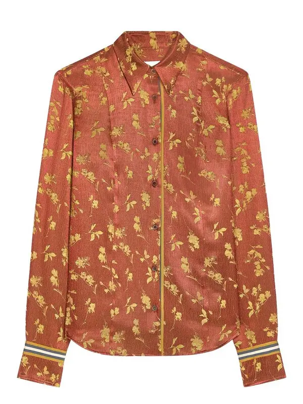 Dries Van Noten Floral Jacquard Shirt Rust - Brown