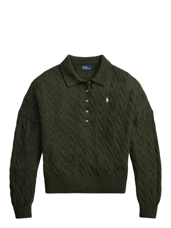 Polo Ralph Lauren Wool And Cashmere Sweater With Pol - Green