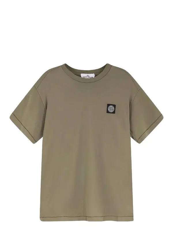 Stone Island Slim T-shirt With Compass Patch - Green