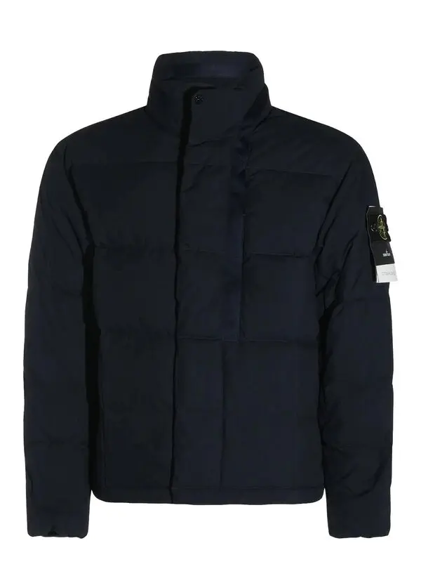Stone Island Navy Quilted Down Jacket - Blue