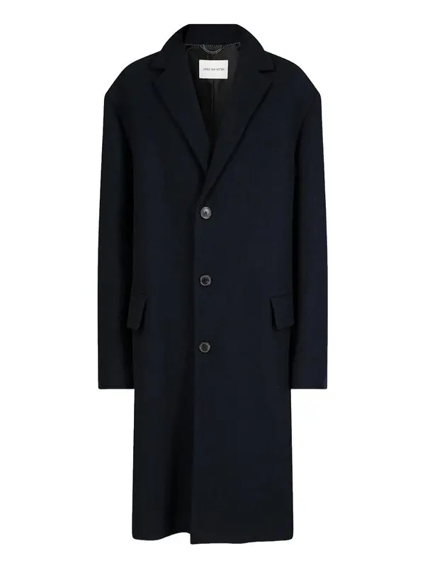 Dries Van Noten Rustic Wool Coat - Blue
