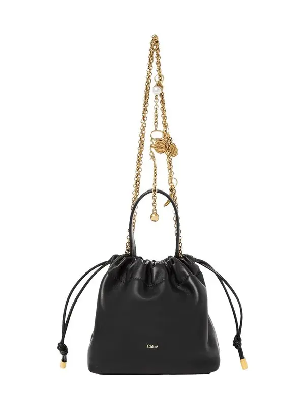 Chloé Mini Icons Shoulder Bag With Soft Leather Chain - Black