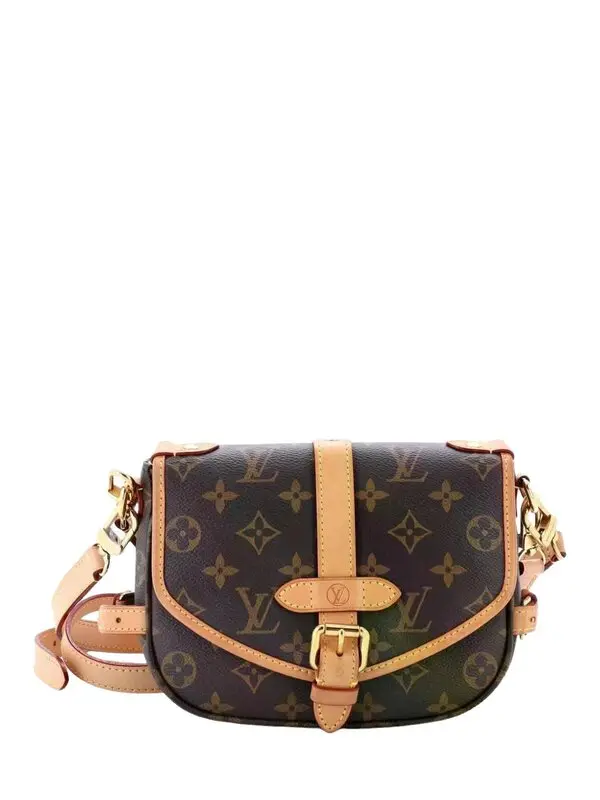 LOUIS VUITTON Saumur Handbag Monogram Canvas Bb Crossbody Bag - Brown